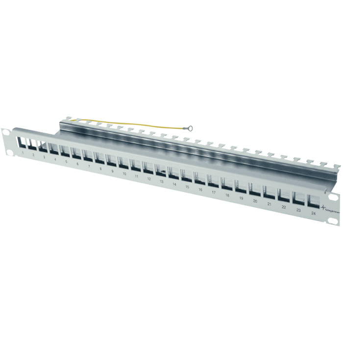 24 Port Blank Patch Panel Grey 1U Modular - Webb Industries