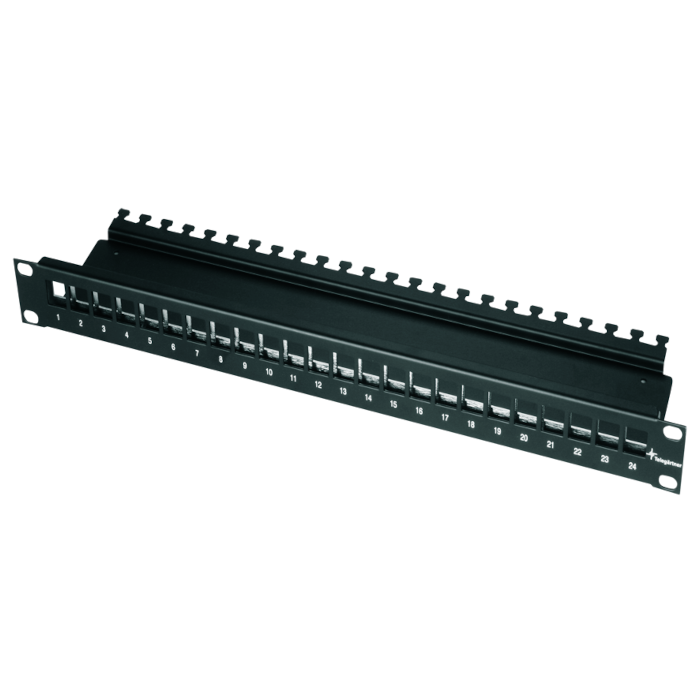 24 Port Blank Patch Panel Black 1U Modular - Webb Industries