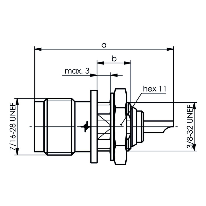 TNC Bulkhead Receptacle Solder - Webb Industries