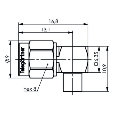 SMA Angle Plug Solder UT141 - Webb Industries